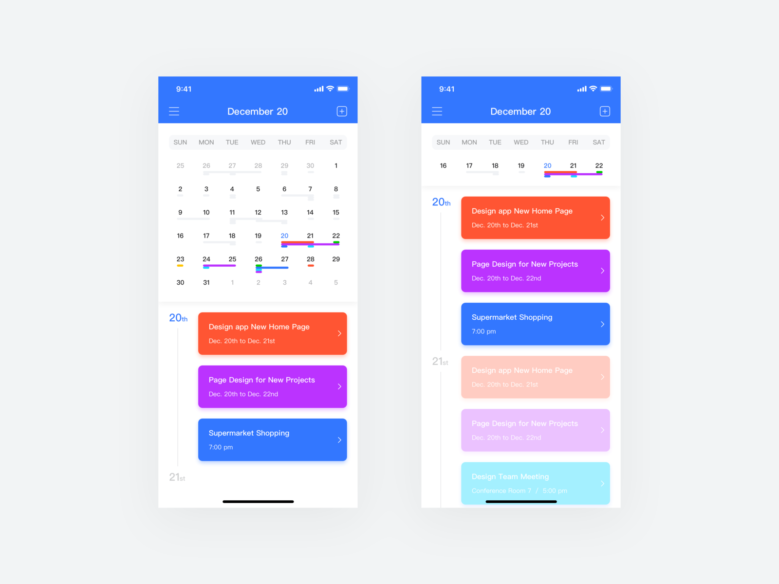 Calendar Page by HONGRF on Dribbble