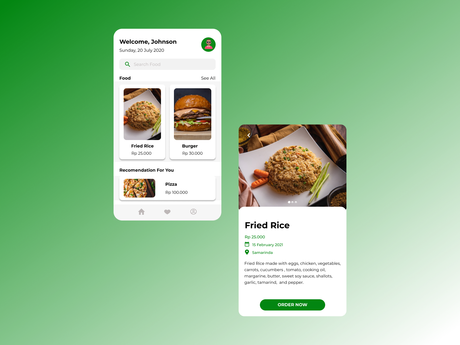 food mobile app by Muhammad Zaini on Dribbble