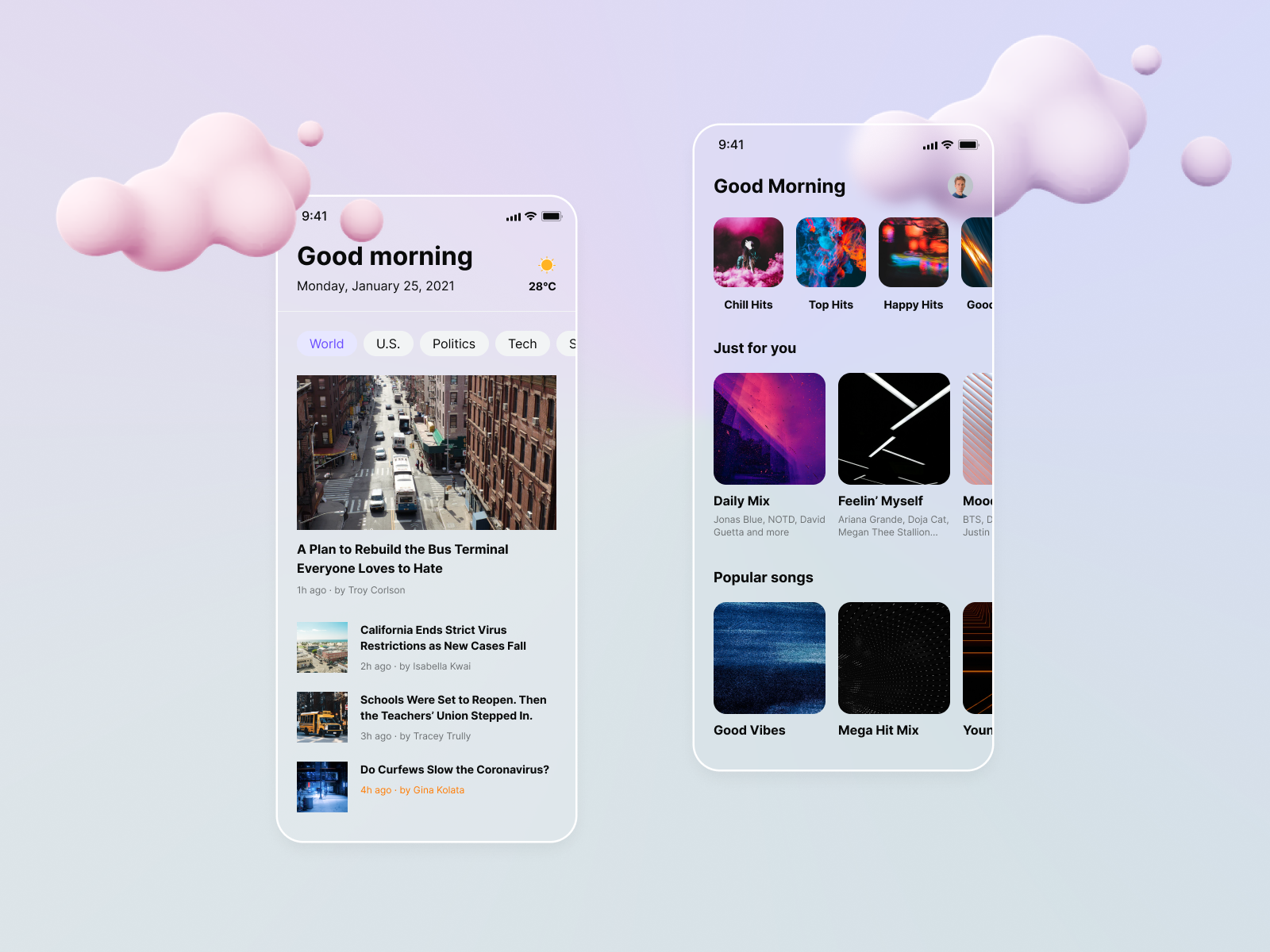 Mobile app design with glassmorphism. by Mohin Uddin 🚀 on Dribbble