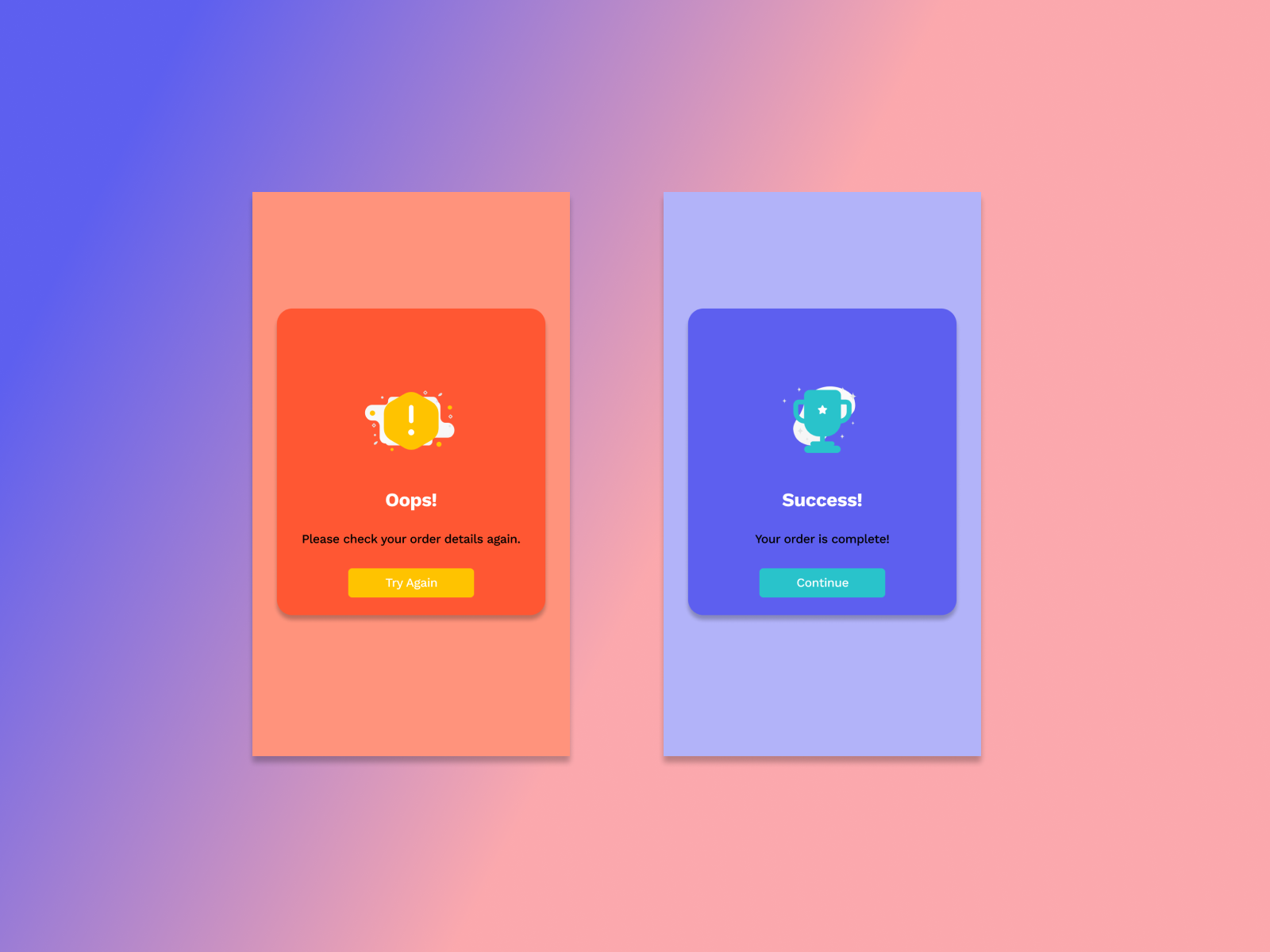 [Daily UI] 011. Flash Message (Error and Success) by Sejeong Gwon on ...