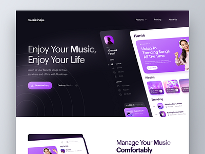 Musikin Aja - Landing Page 🎵 by Asal Design® for Keitoto on Dribbble