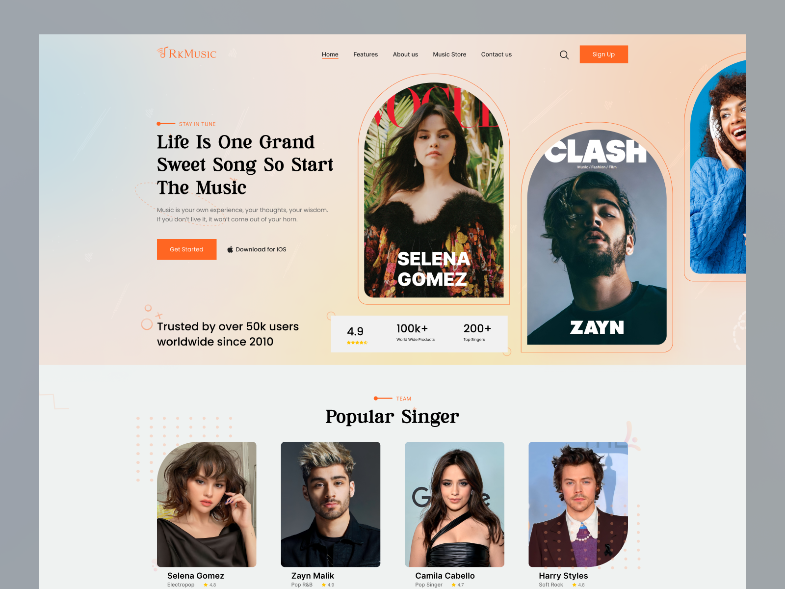 Music Platform Landing Page - RkMusic by Rejaul Karim Babor _ on Dribbble