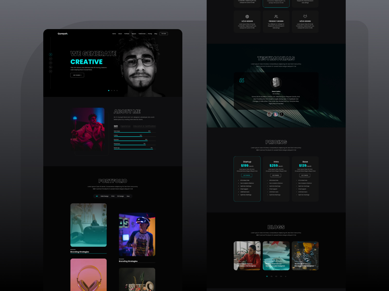 Quraysh - Personal Portfolio & Agency Template by ib-themes on Dribbble