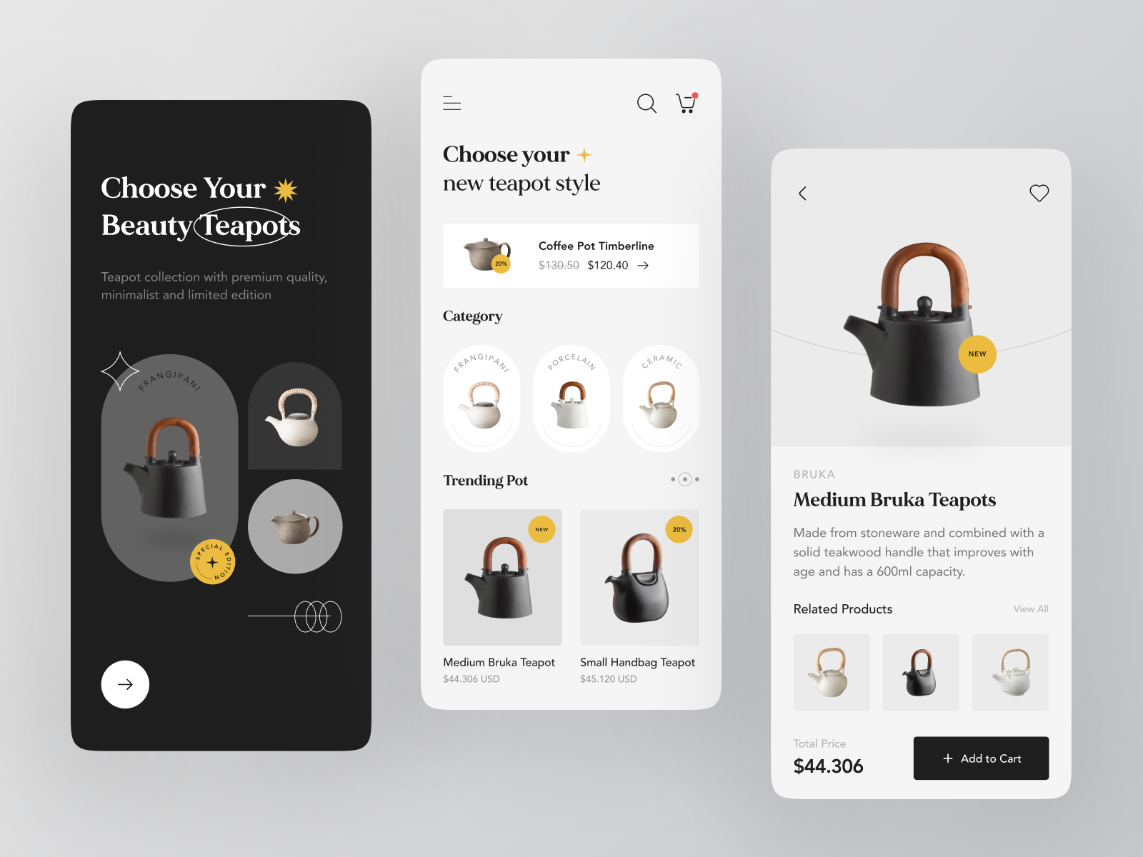 Teapoty - Mobile Apps Exploration by Azie Melasari for Odama on Dribbble