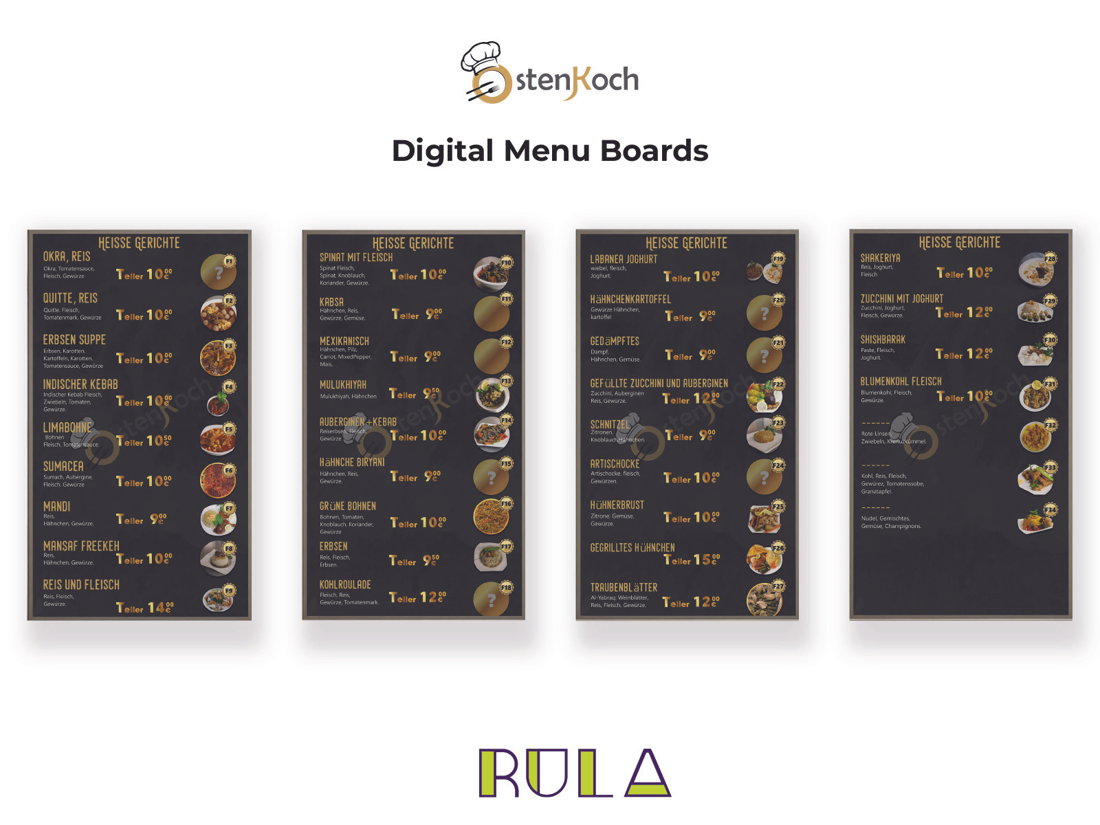 Digital Menu Boards by Rula Hmeishah on Dribbble