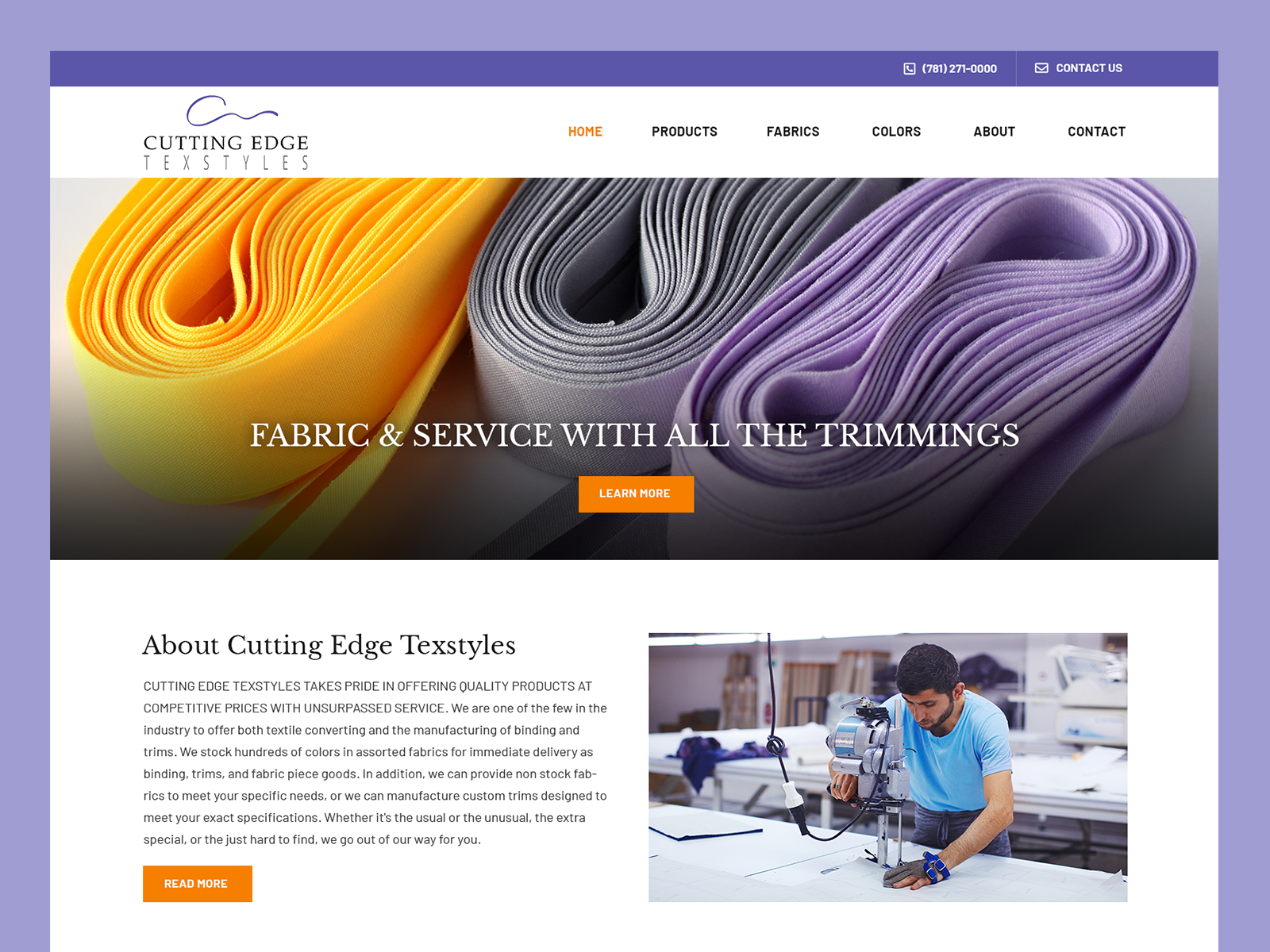 Cutting Edge Texstyles // Web Design by Hire Jordan Smith on Dribbble