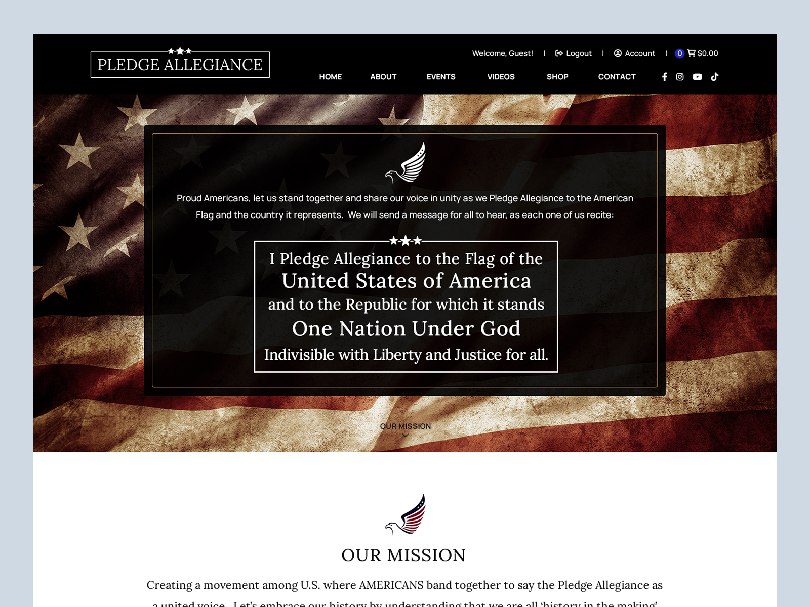 Pledge Allegiance // Web Design by Hire Jordan Smith on Dribbble