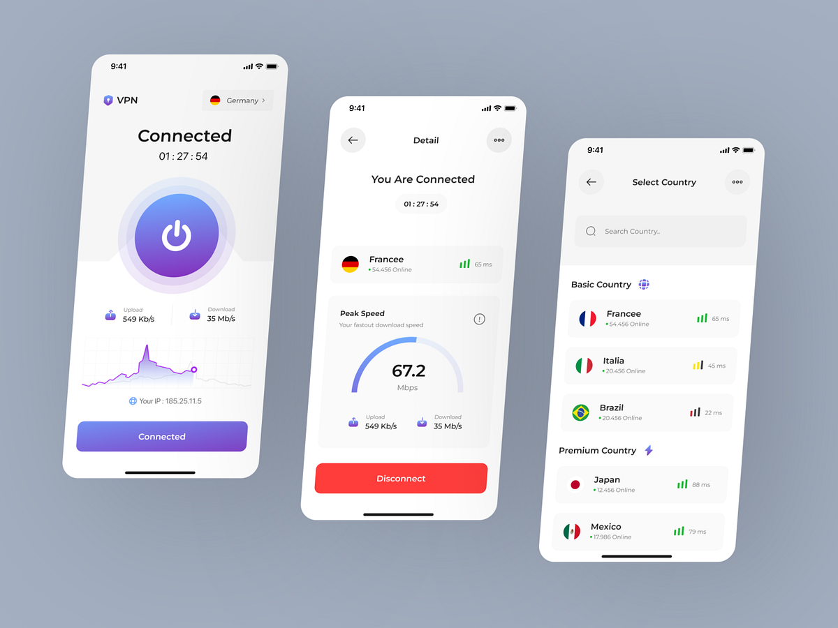 FastVPN - Mobile Apps by Daffa Naufal for Pickolab Studio on Dribbble