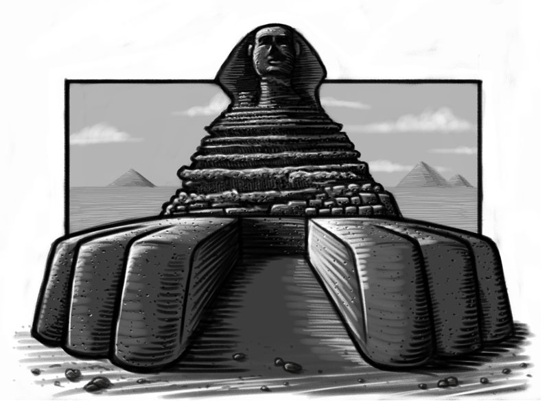 Sphinx Head Drawing