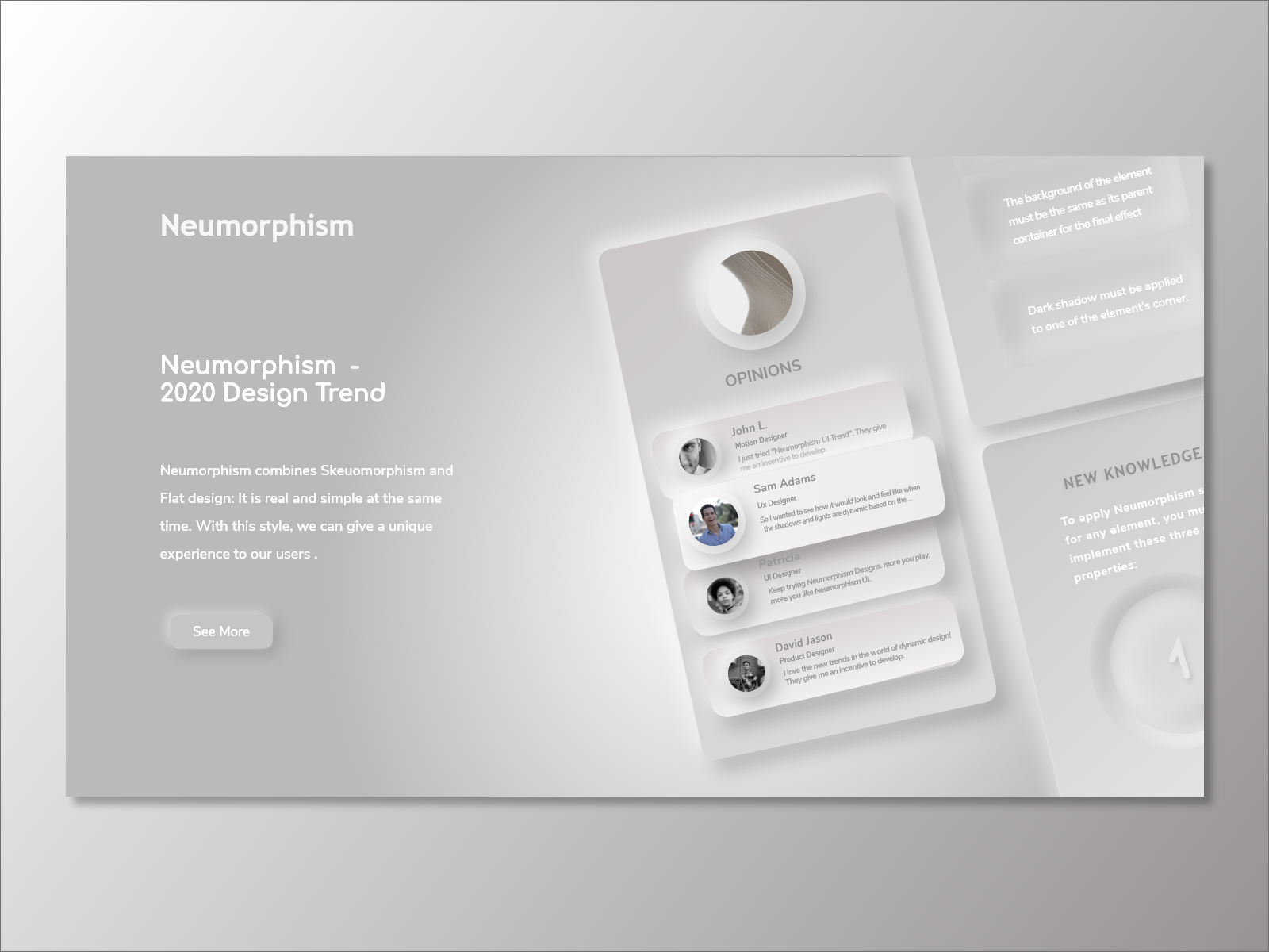 Neumorphism exemplary design by Magdalena Petrova on Dribbble