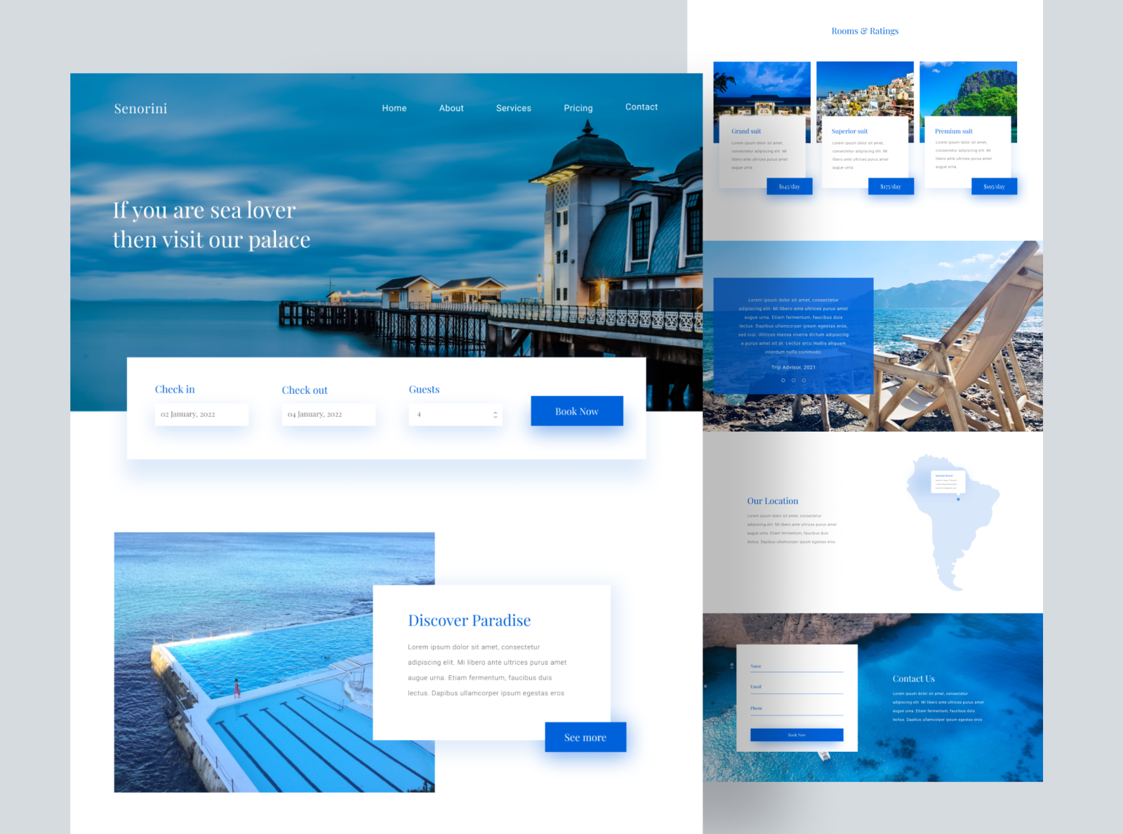 Resort Website by Nasima Bristy on Dribbble