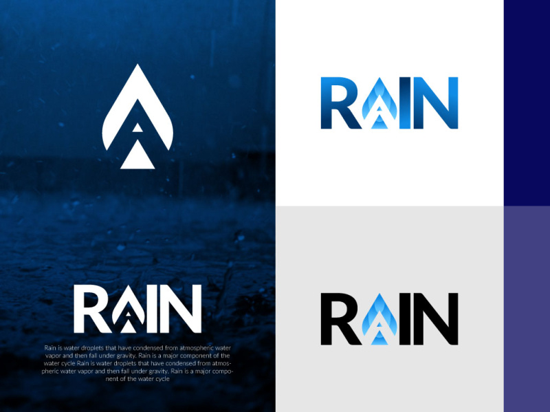 Rain logo by Easel Graphics (ইজেল গ্রাফিক্স) on Dribbble