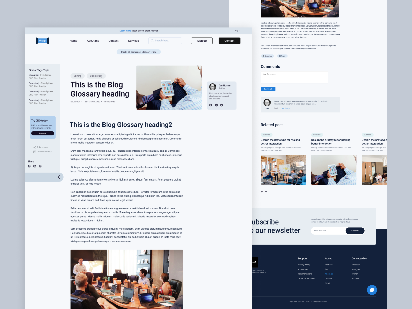 Blog website single post page design by Rezwan on Dribbble