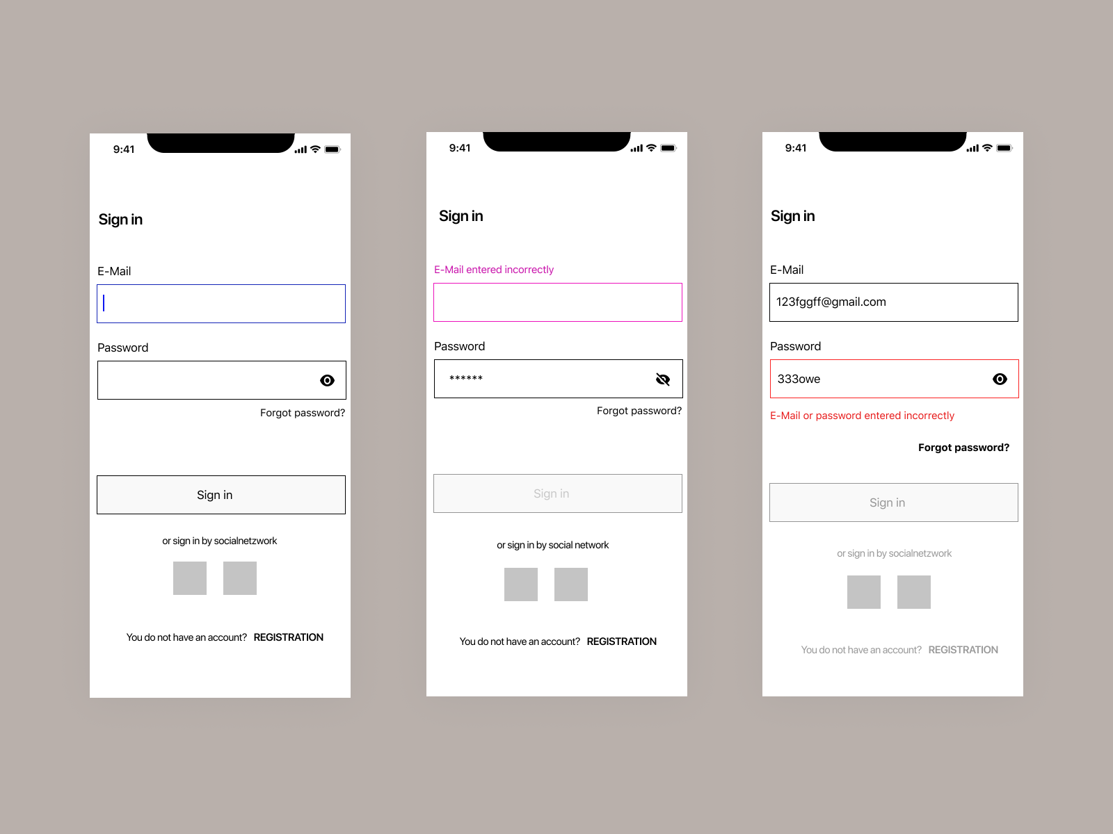 Sign in - Wireframes by Mila Osipova on Dribbble