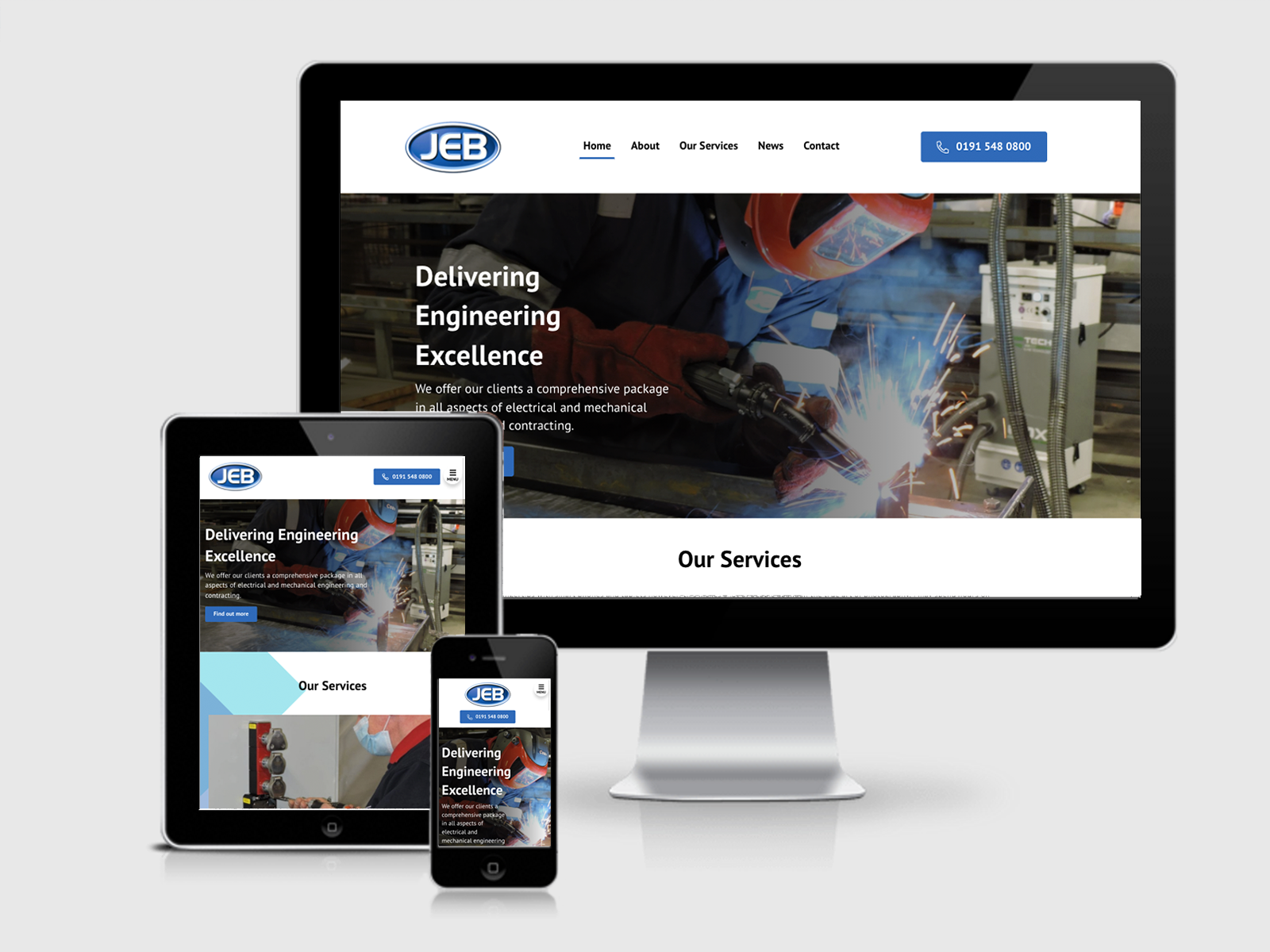 JEB Contractors bespoke web design and development by Caroline Hagan ...