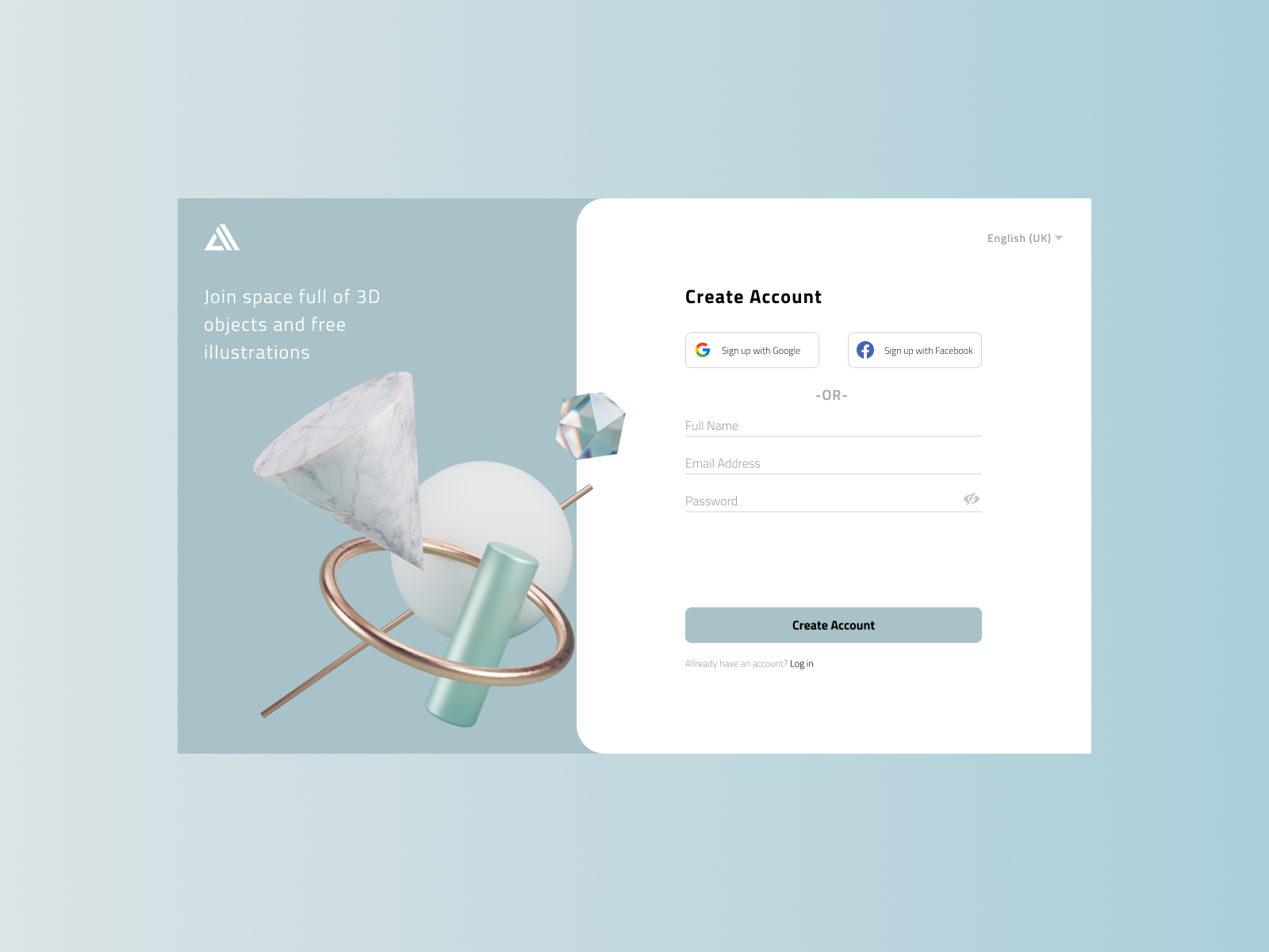 Sign up form by Mateusz Tarkowski on Dribbble