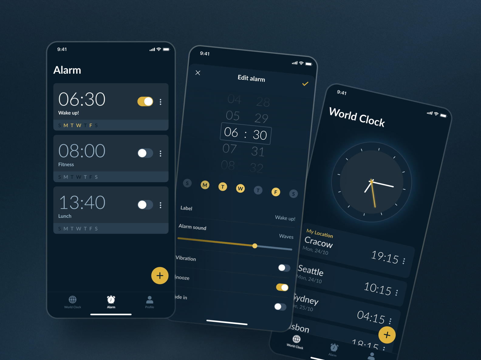 Alarm clock app by Justyna Sieczka on Dribbble