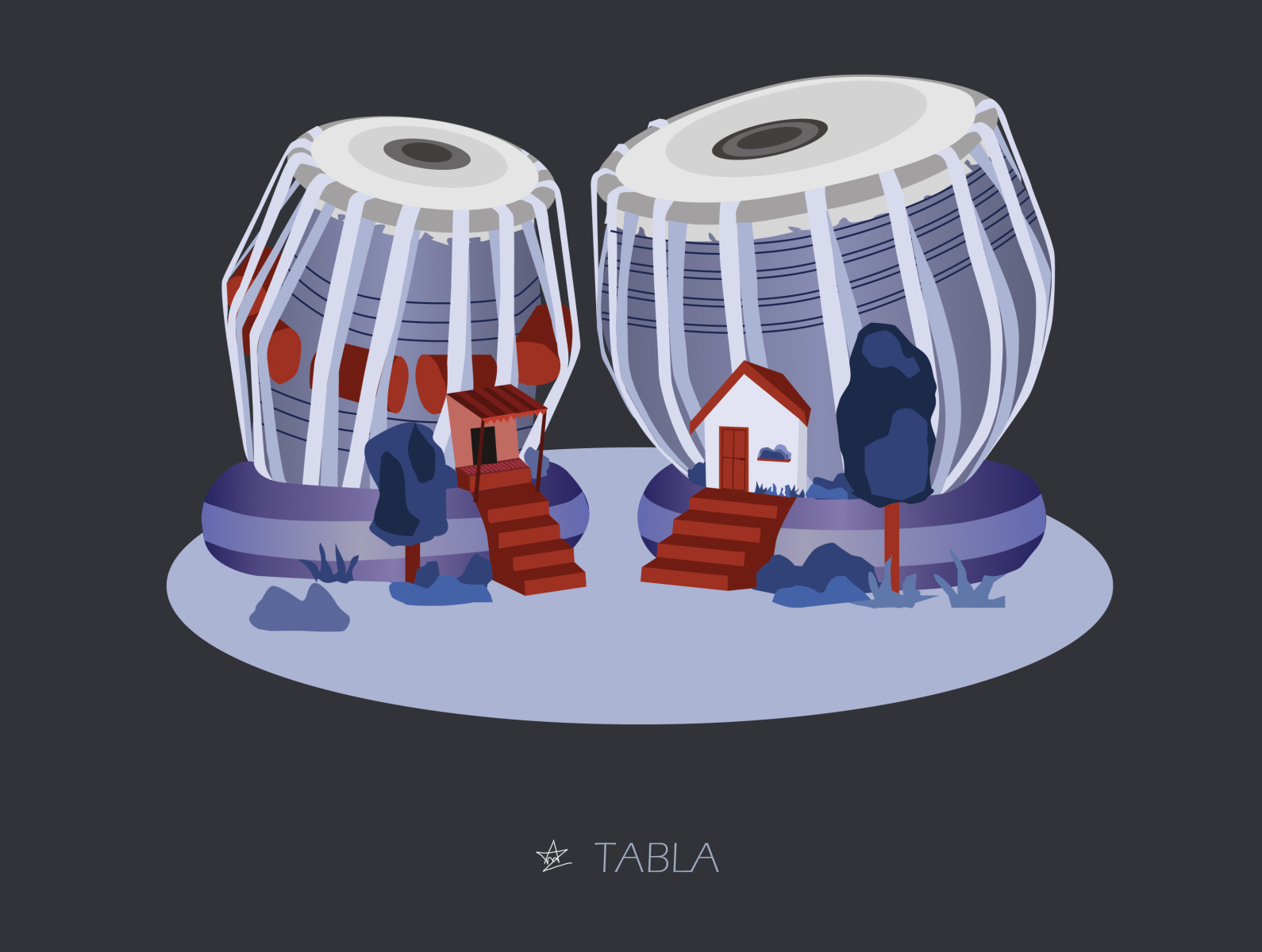 Musical Homes- Tabla by Apoorva Manu on Dribbble