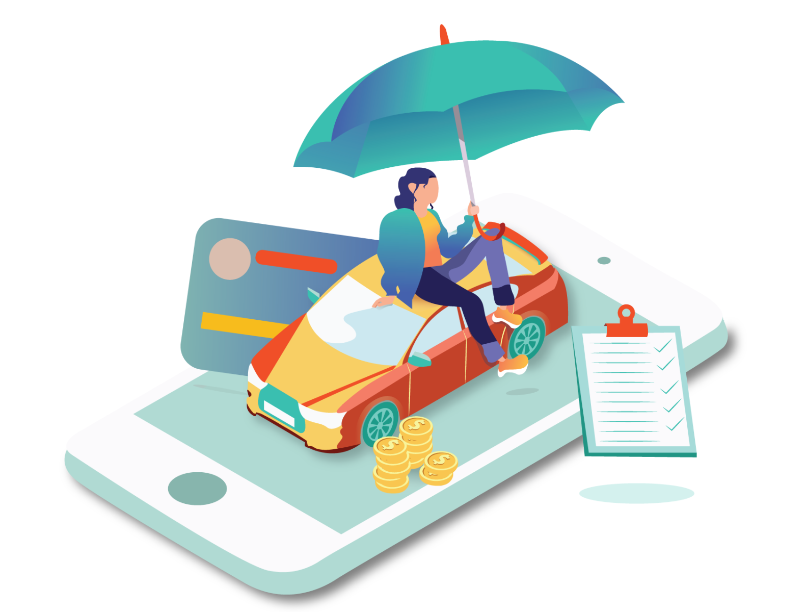 Car insurance illustration! by Mari on Dribbble