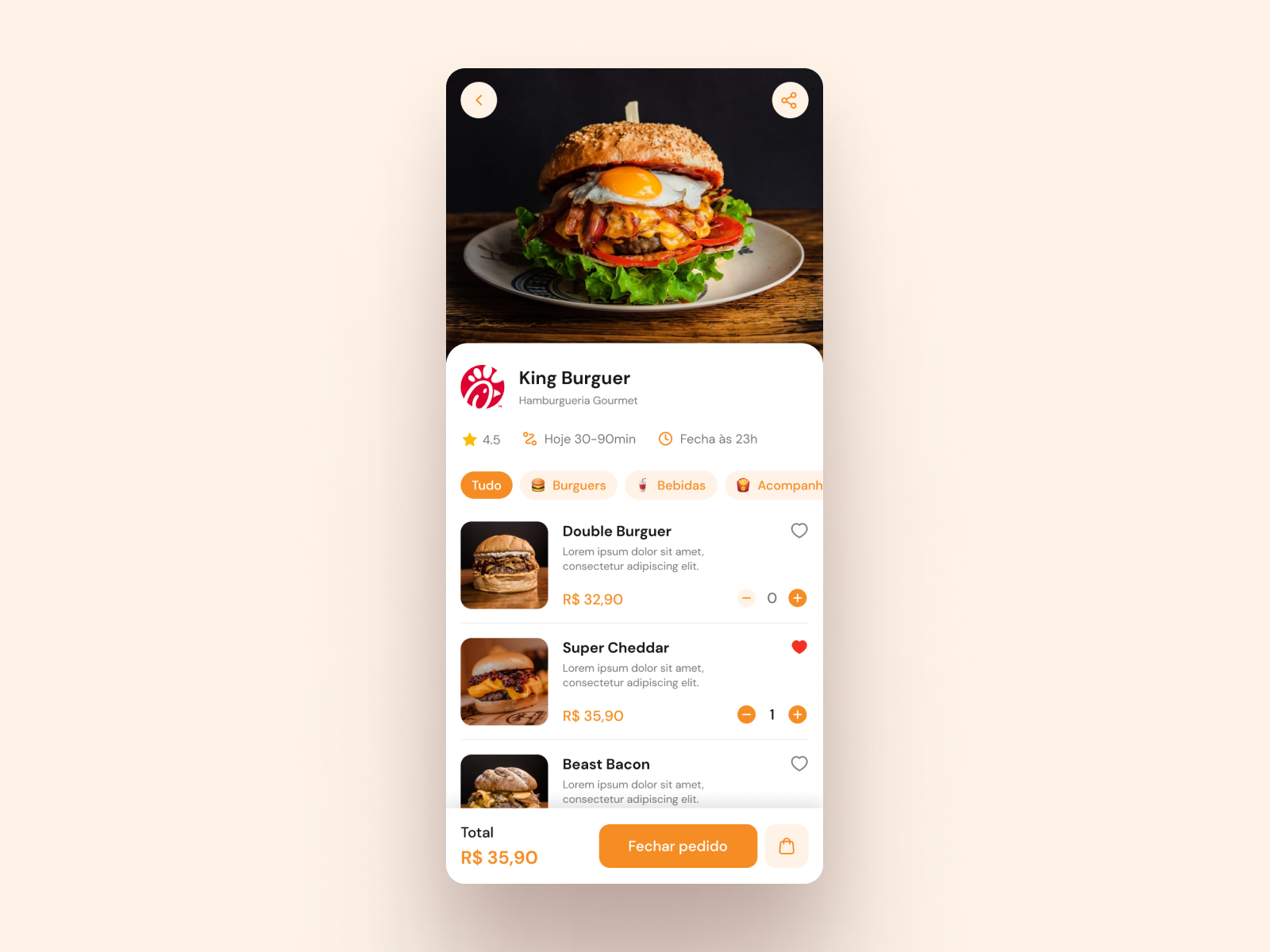 Daily UI #43 | Food/Drink Menu by Gabriel Dutra on Dribbble