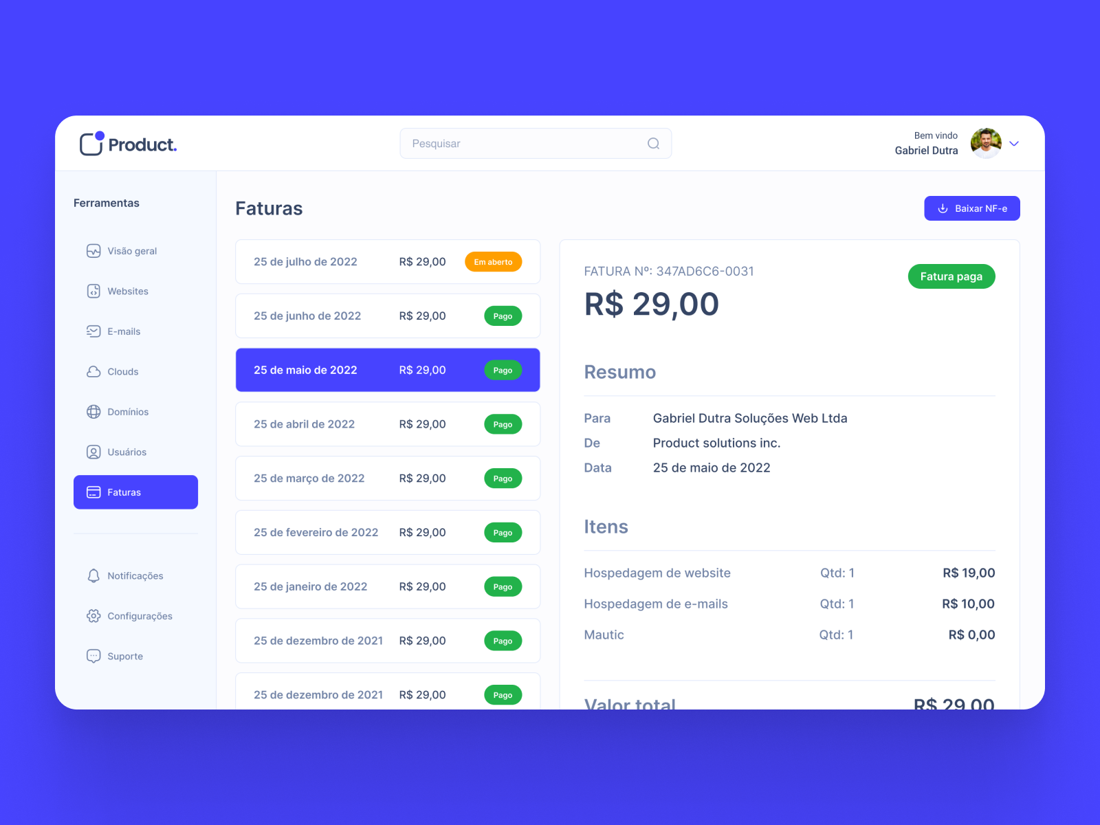 Daily UI #46 | Invoice by Gabriel Dutra on Dribbble
