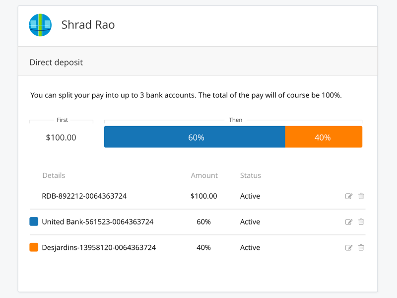 Payroll split by Régis on Dribbble