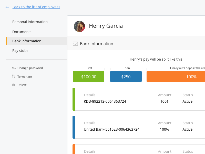 Payroll split update by Régis on Dribbble