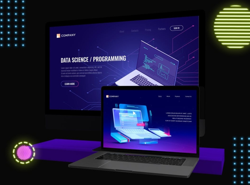 Neon Web Mockup by Donna Garcia on Dribbble