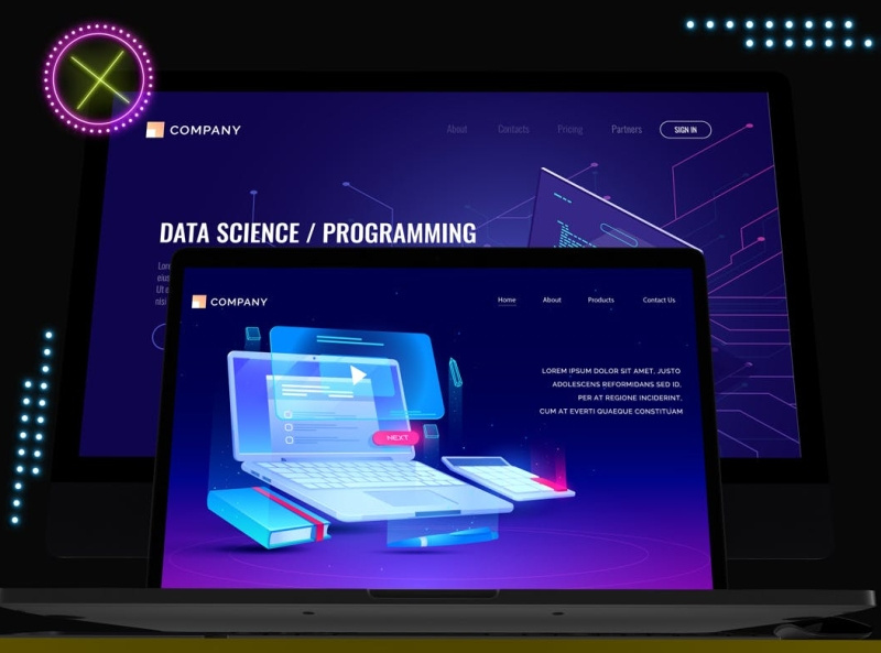 Neon Web Mockup by UI Foundry on Dribbble