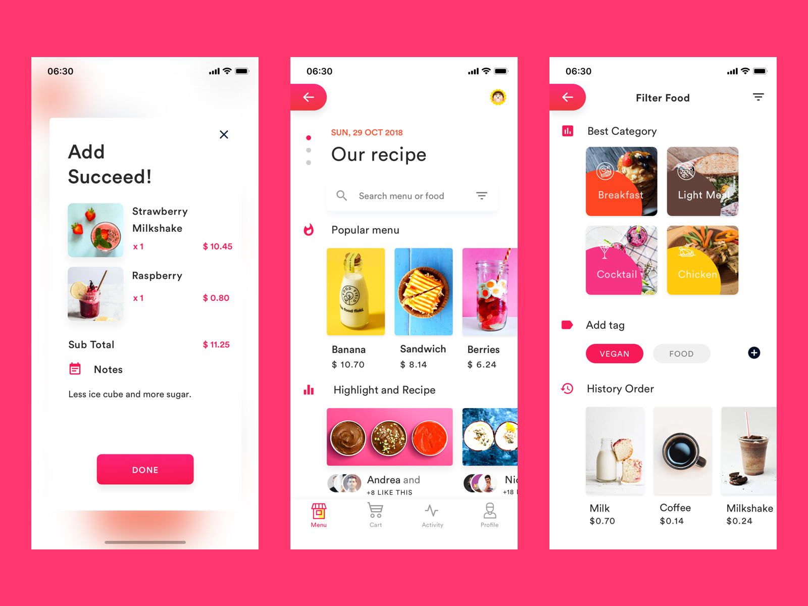 Take-out app design 2 by Jarvan on Dribbble