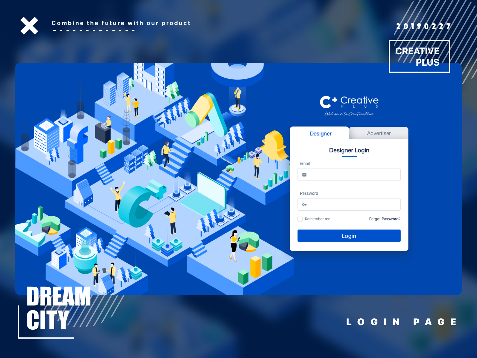 Login page with modular city by Jarvan on Dribbble
