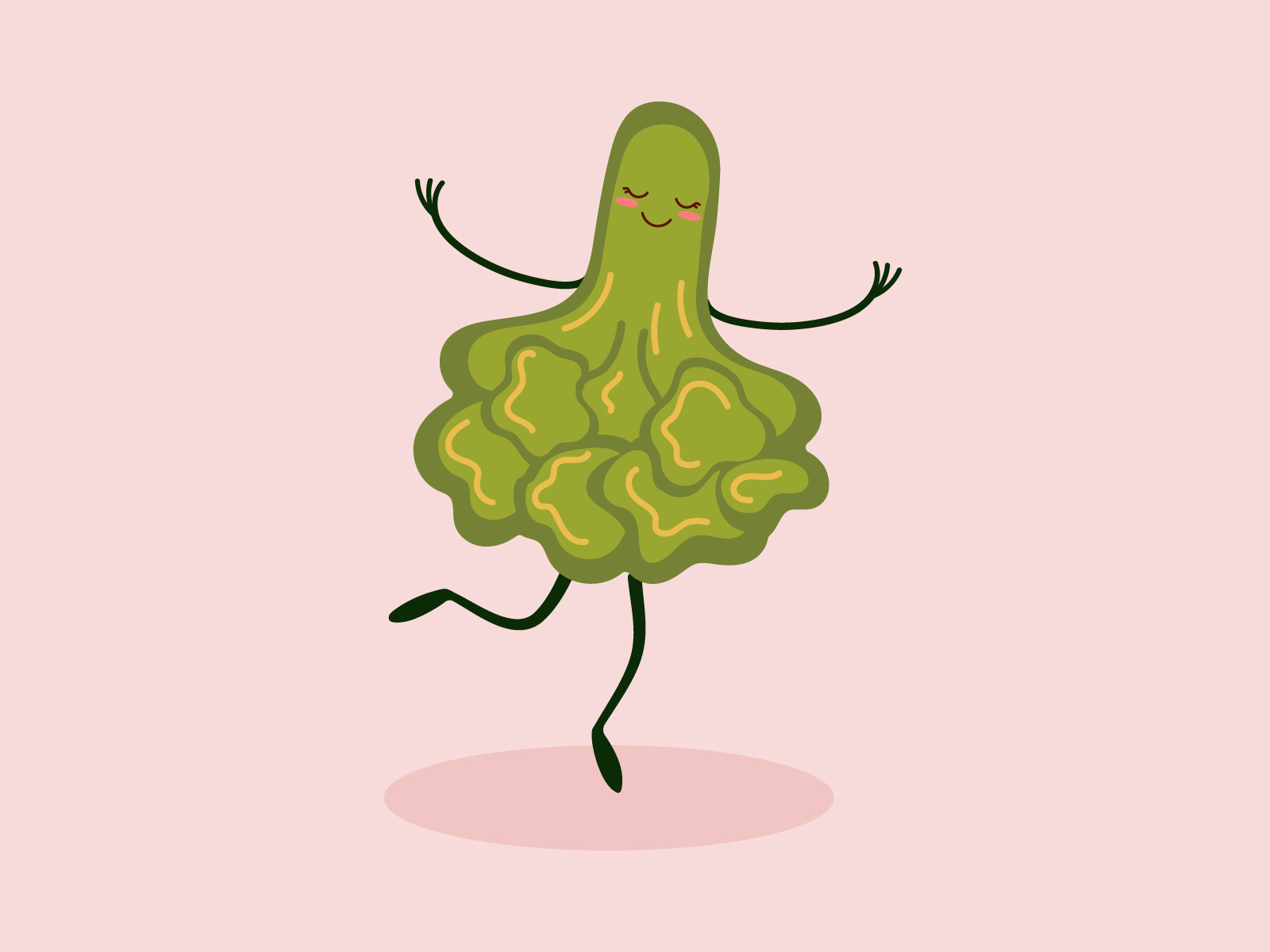 Cute kawaii character dancing broccoli by Liubov Agunovich on Dribbble