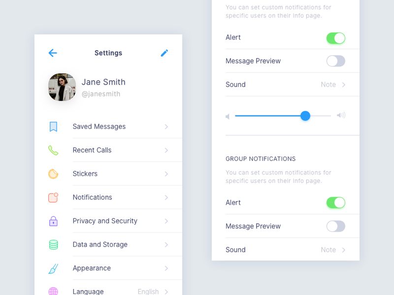 Daily UI #7 - Settings by Nikita Gulak on Dribbble