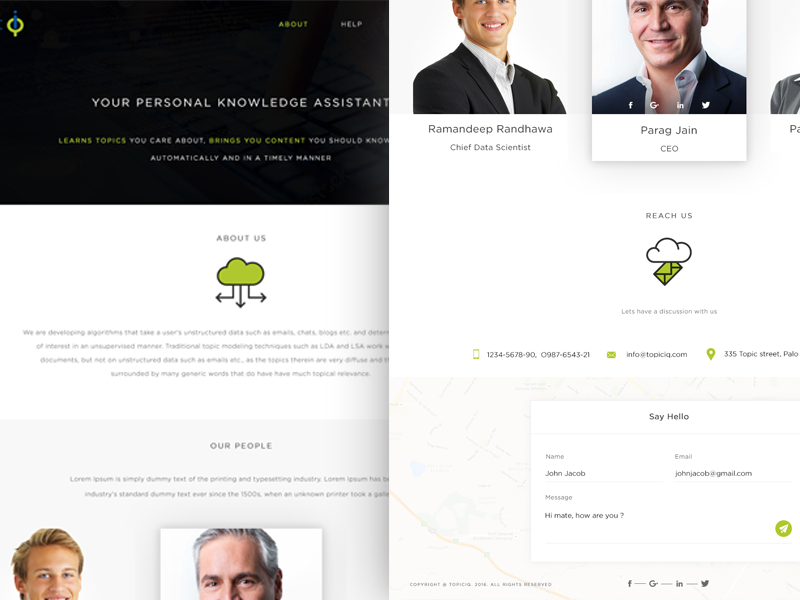 About Us Page by Sooraj on Dribbble