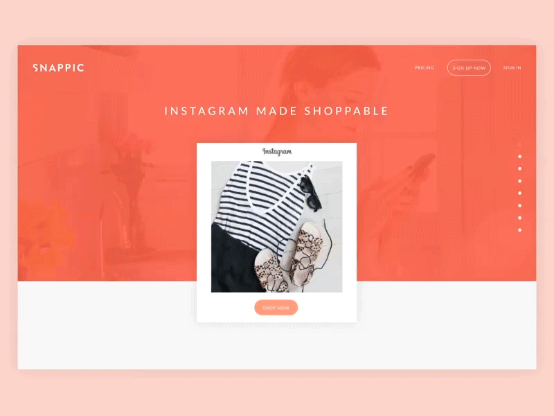 Snappic Landing Page Motion by Mei for Alto on Dribbble