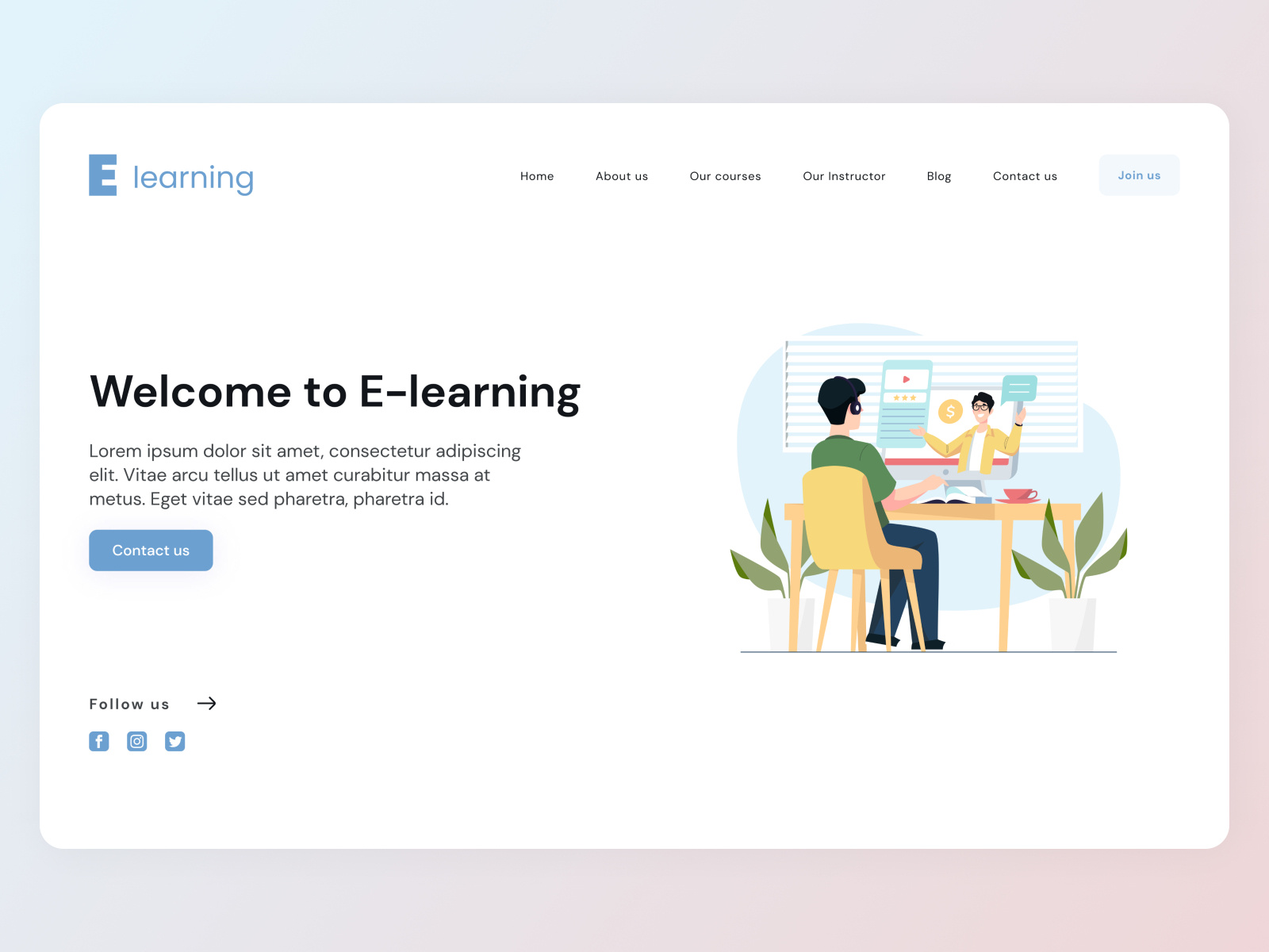 E-learning landing page by Hariharan on Dribbble