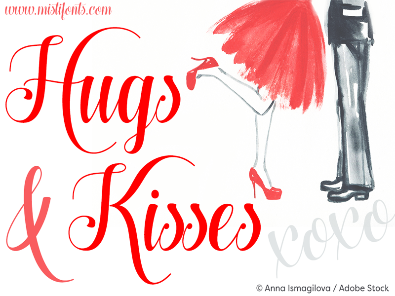 FREE Hugs & Kisses Font by TheHungryJPEG.com on Dribbble
