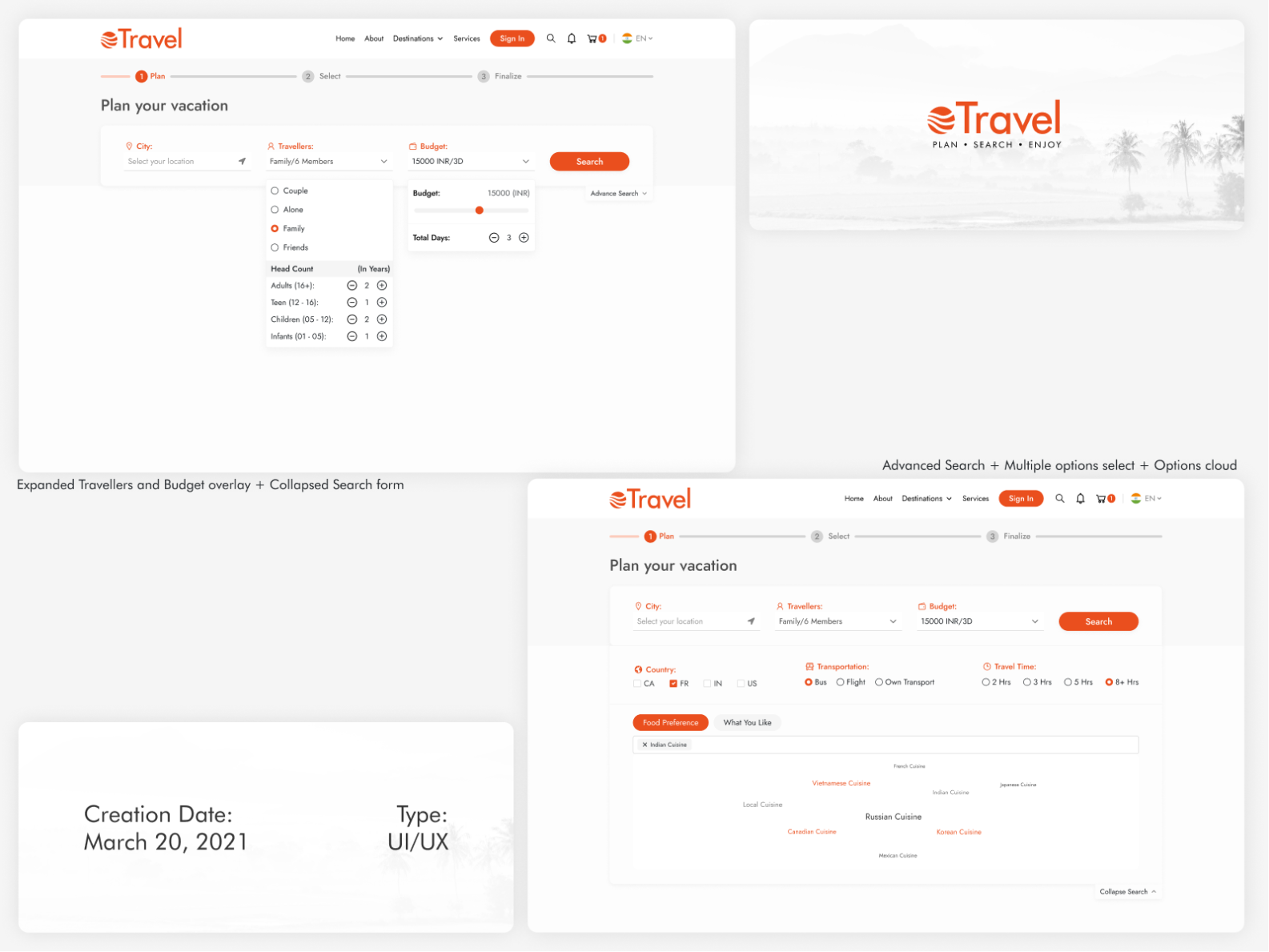 oTravel - Minimal Search Form - UI by Amandeep Singh on Dribbble