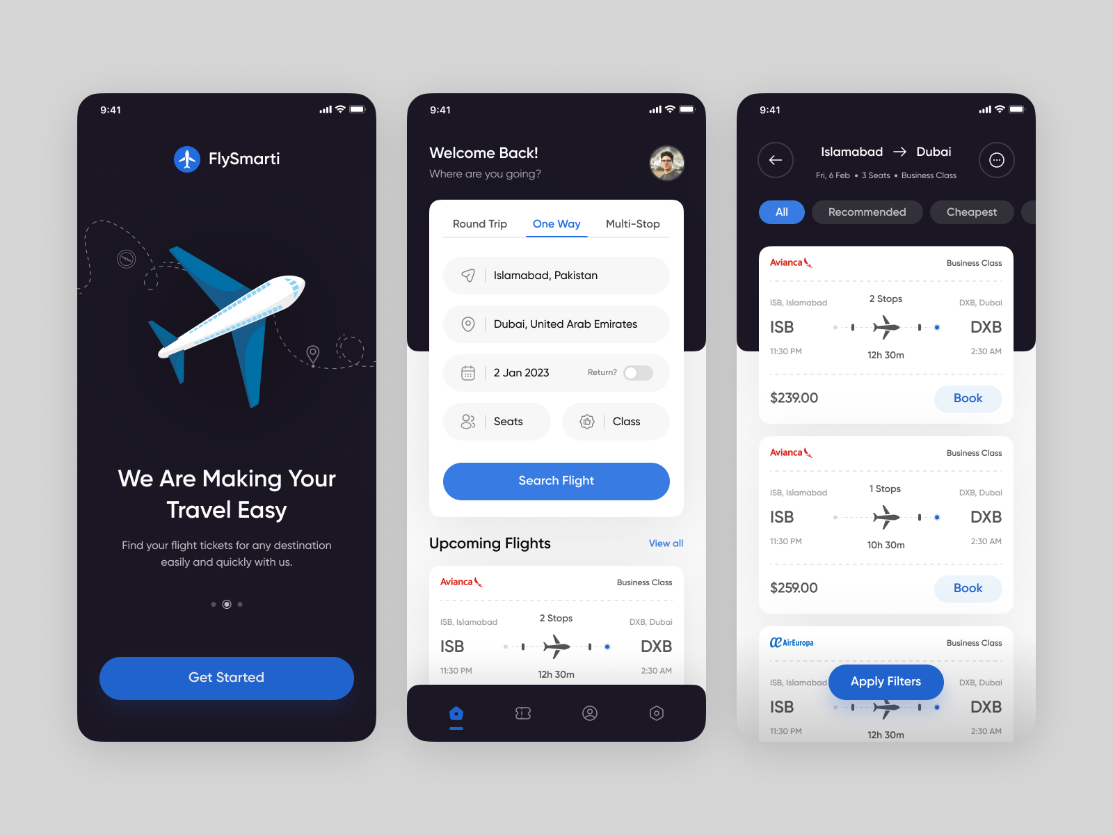 Flight Booking App Design by Khuram for The Small Square on Dribbble