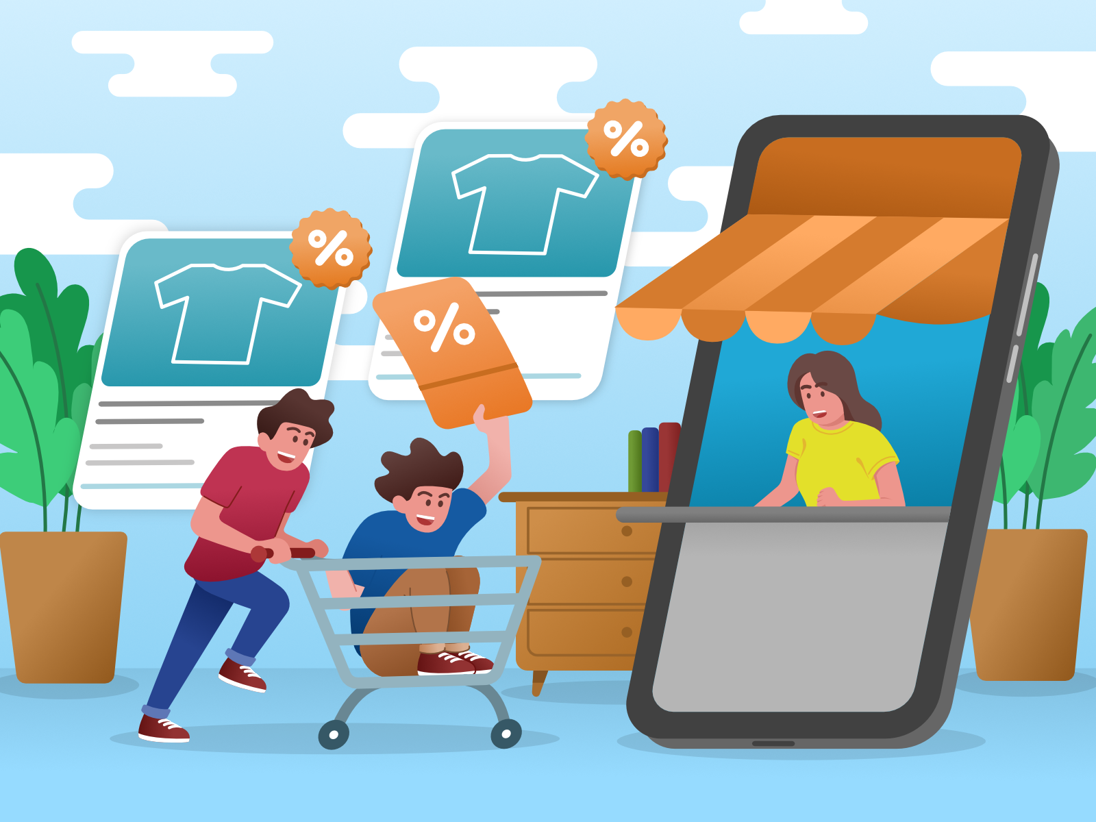 E-commerce Promo Discount Illustration by Arki for TwFoo Studio on Dribbble