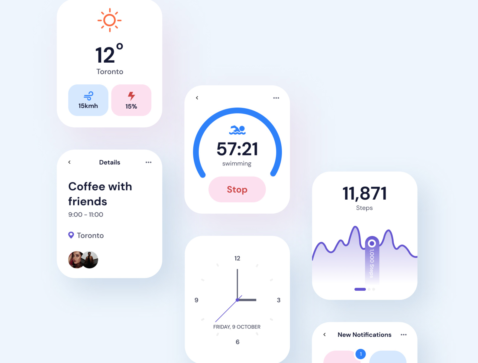 WatchOS UI Design concept for light mode ⌚️☀️ by Noushin Behyan on Dribbble