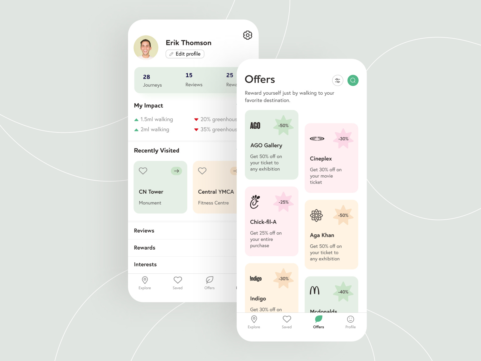 UI Design of Profile and Offers by Noushin Behyan on Dribbble