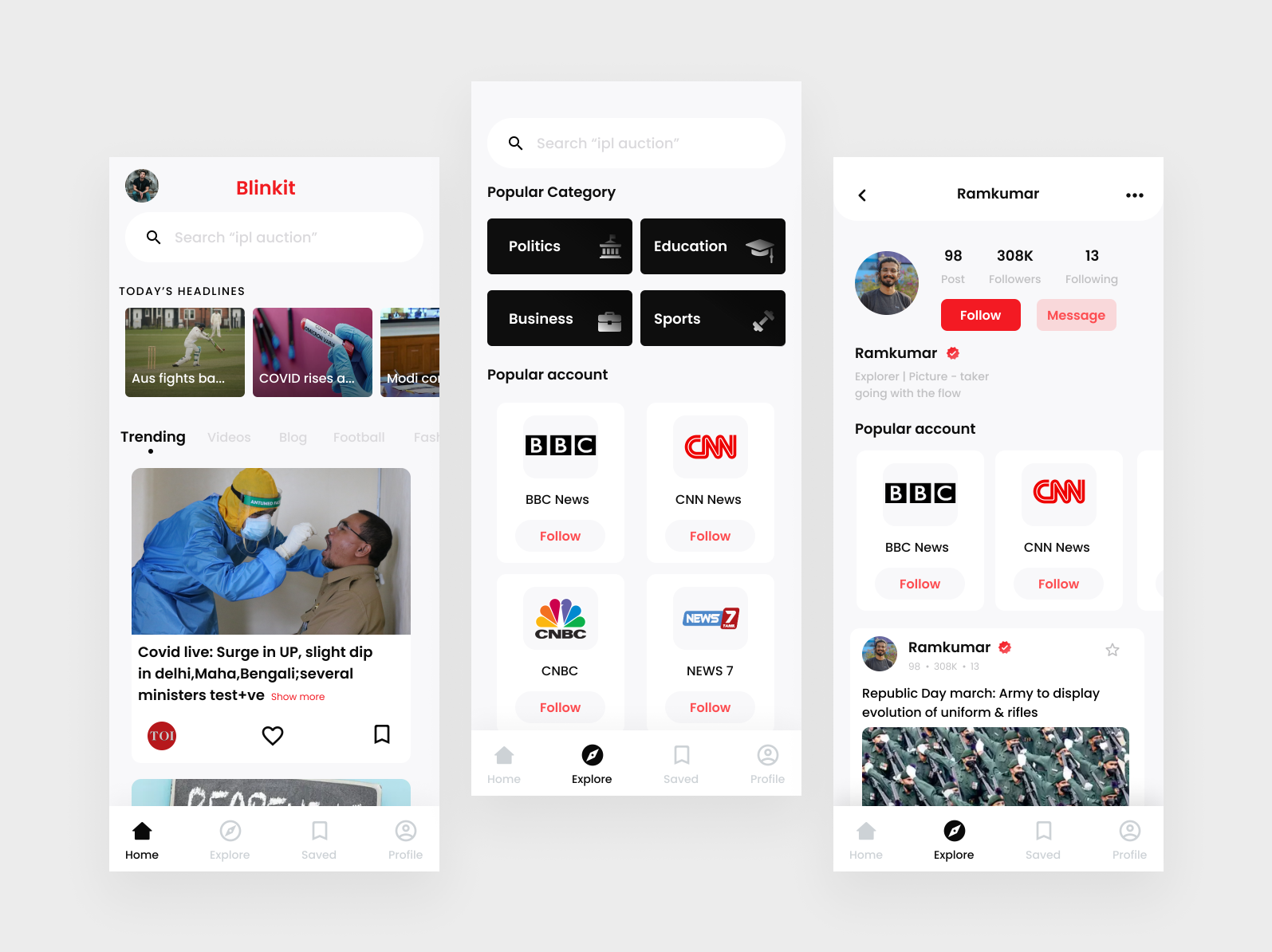 News app by Ganesh raj on Dribbble