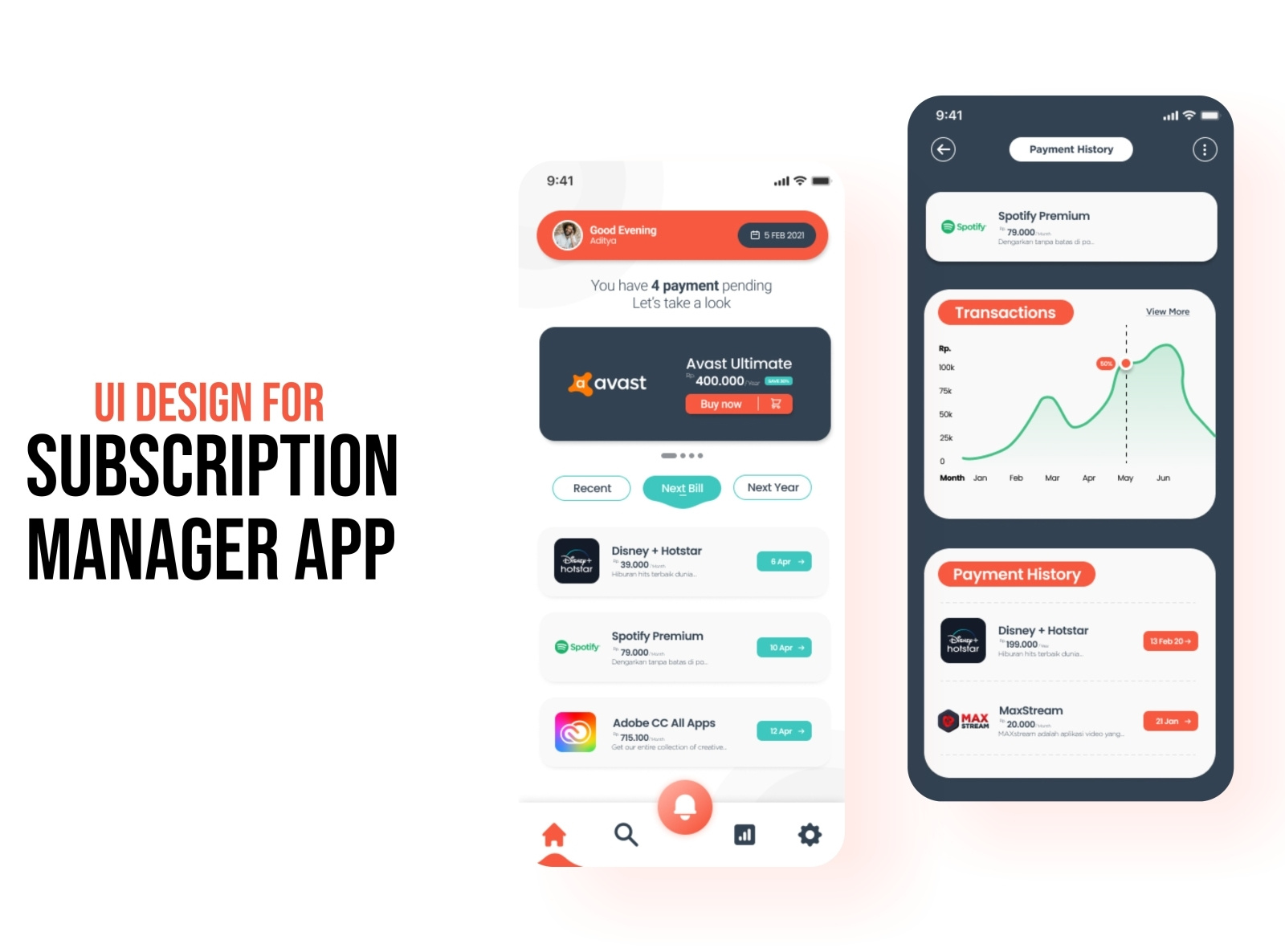 SUBSCRIPTION APP by M Agung Mukti on Dribbble