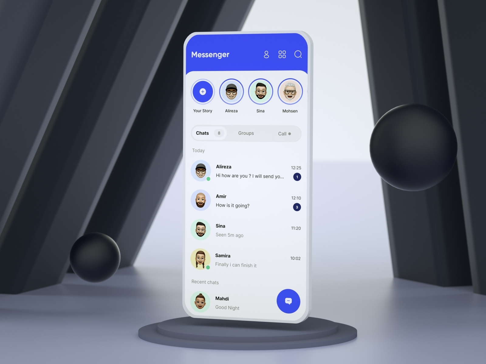Messenger Mobile App by Alireza Mp for Duxica on Dribbble