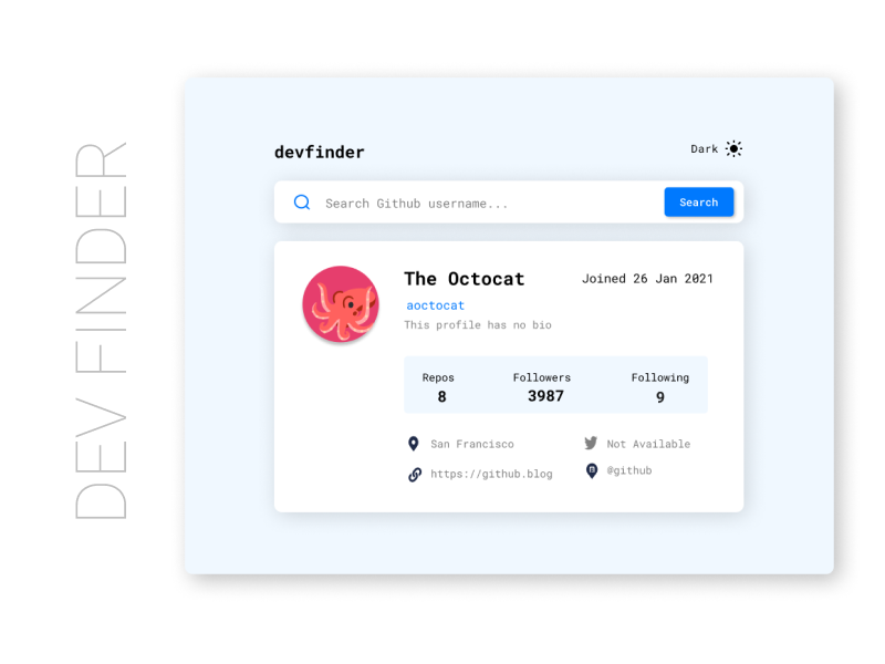 Dev finder by Umapathi on Dribbble
