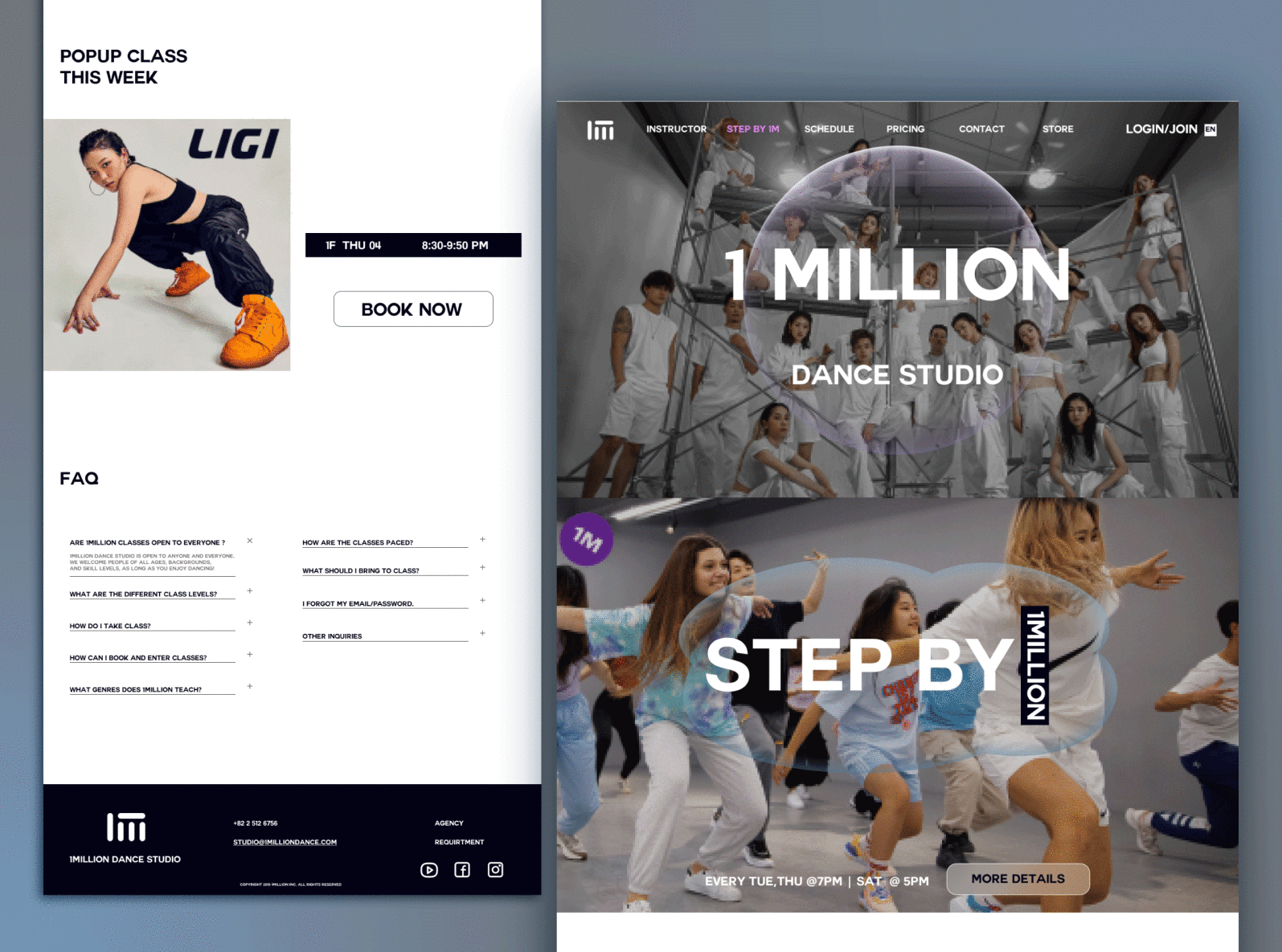 1MILLION DANCE WEBSITE LANDING PAGE DESIGN by Maya Gita on Dribbble
