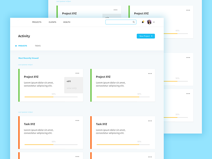 Project Management UI by Amanda Lumley on Dribbble