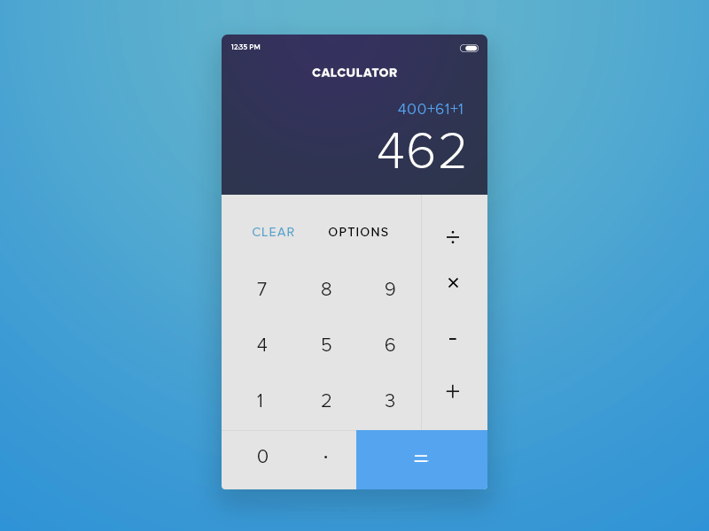 Daily UI challenge #004 — Calculator by Anandhakrishnan on Dribbble
