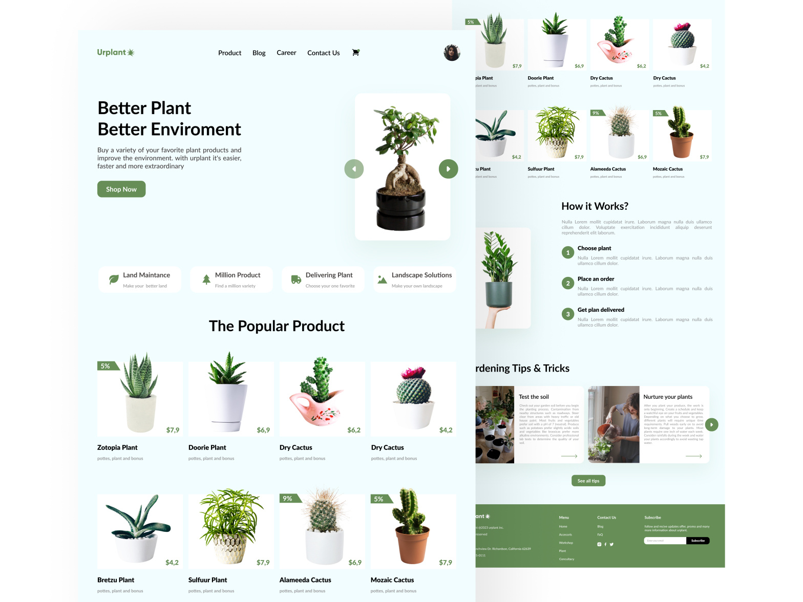 Urplant (Planting Landing Page UI Design) by Rizal Faqrul on Dribbble